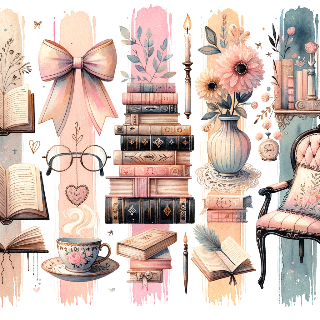 Dreamy Watercolor Bookish Collage Design — MyDesigns.io