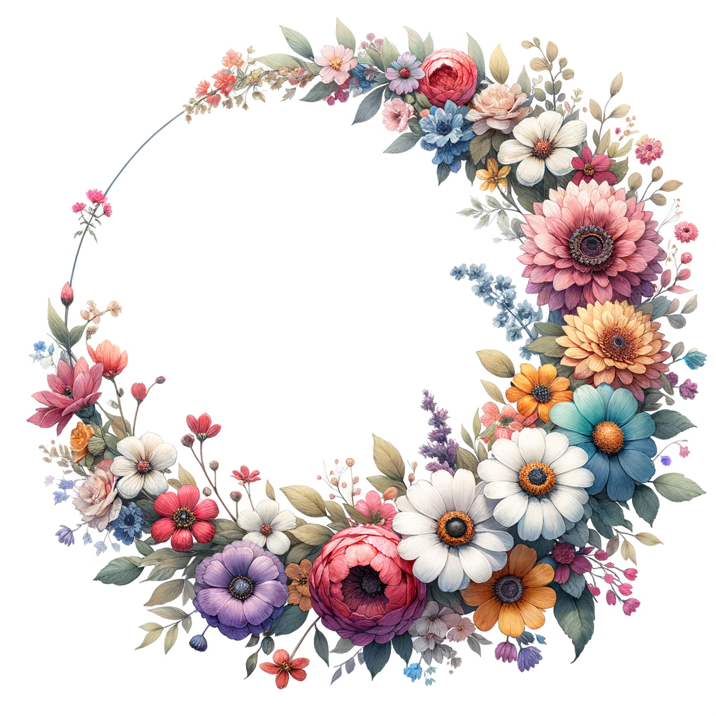 Floral Wreath Watercolor Clipart Design — MyDesigns.io