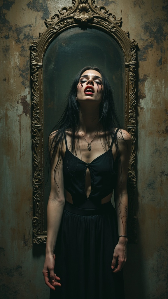 Demon Witch Transformation in Horror Art Design — MyDesigns.io