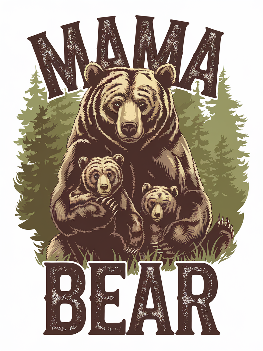 Mama Bear Vector Illustration Design — MyDesigns.io