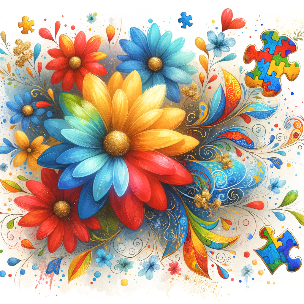 Whimsical Floral Autism Awareness Pattern Design — MyDesigns.io