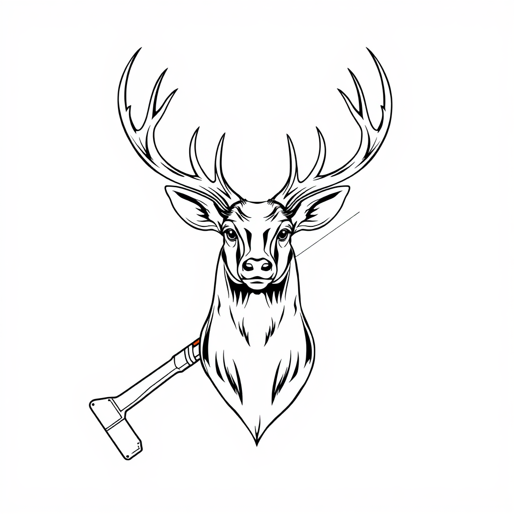 Elegant Whitetail Buck Line Drawing Design — MyDesigns.io