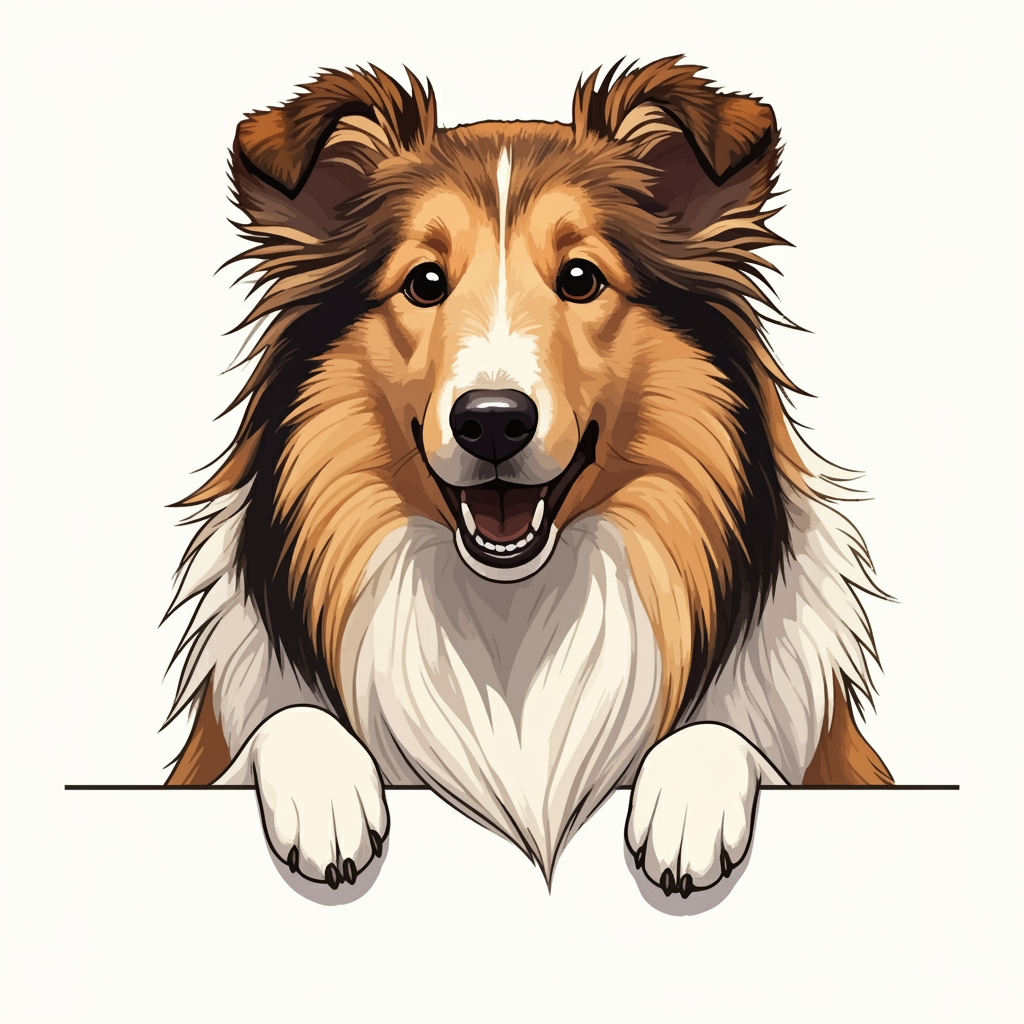 Excited Collie Peeking Over a Ledge Design — MyDesigns.io