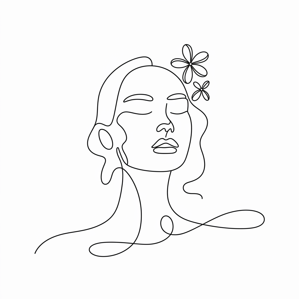 Minimalist Women's Face Drawing Design — MyDesigns.io