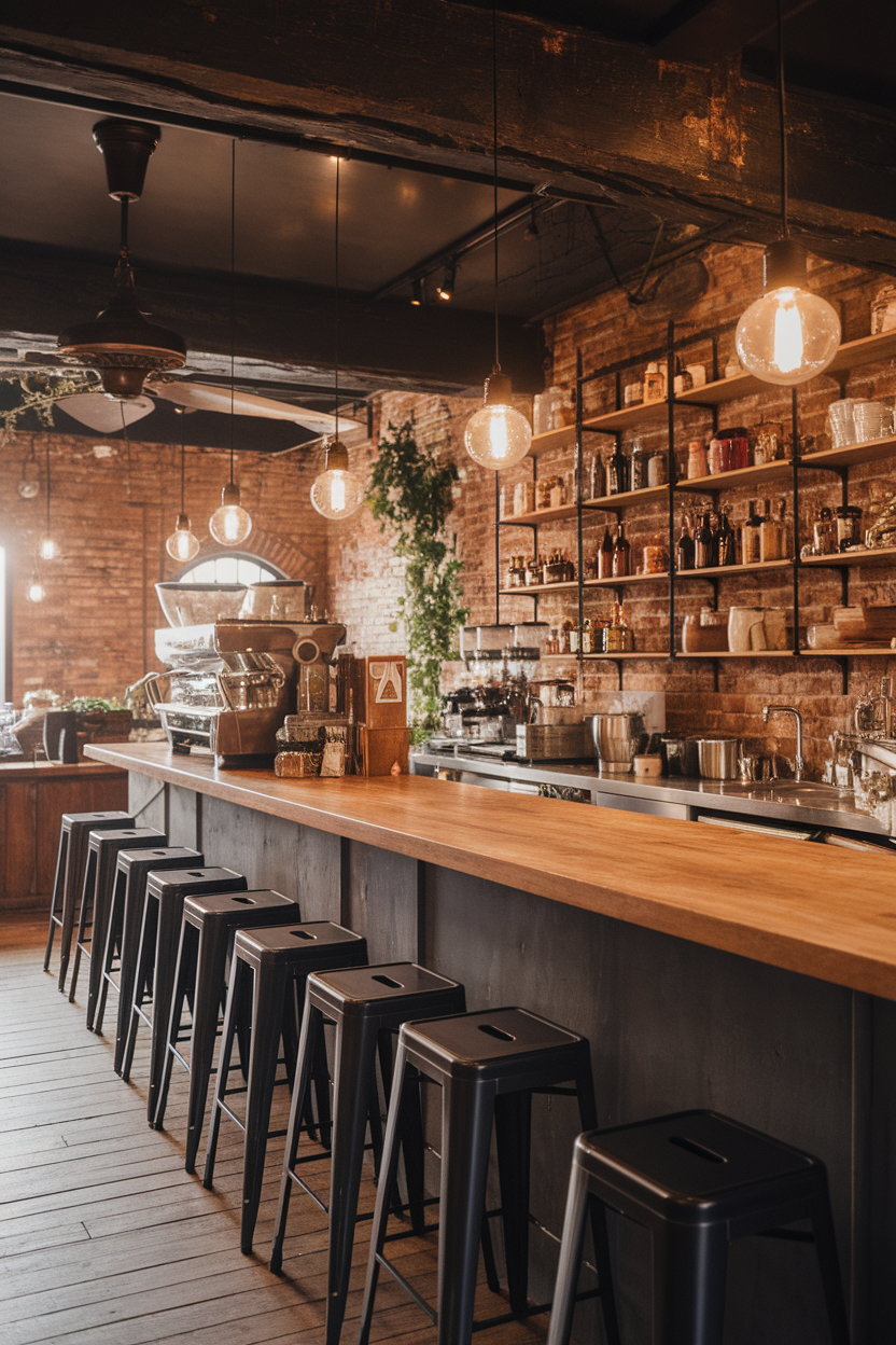 Rustic Industrial Cafe Interior Design Design — MyDesigns.io