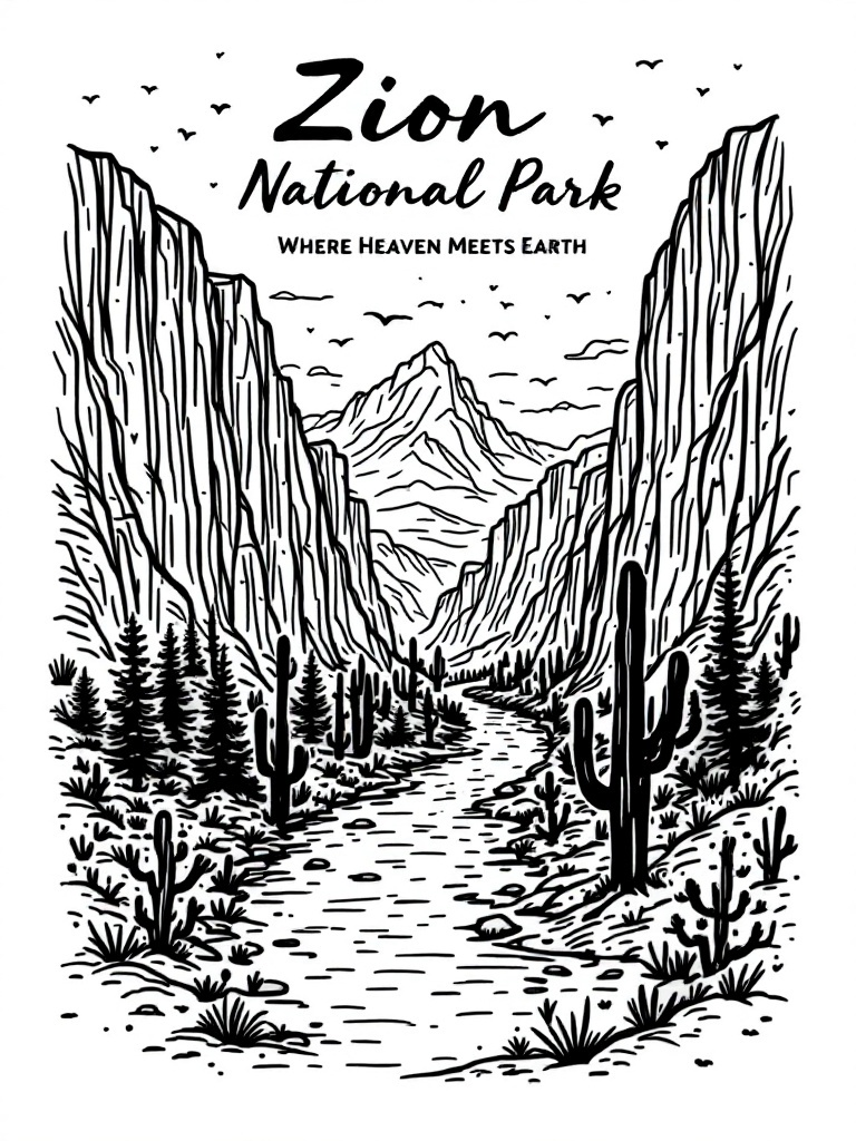 Zion National Park T-Shirt Design Design — MyDesigns.io