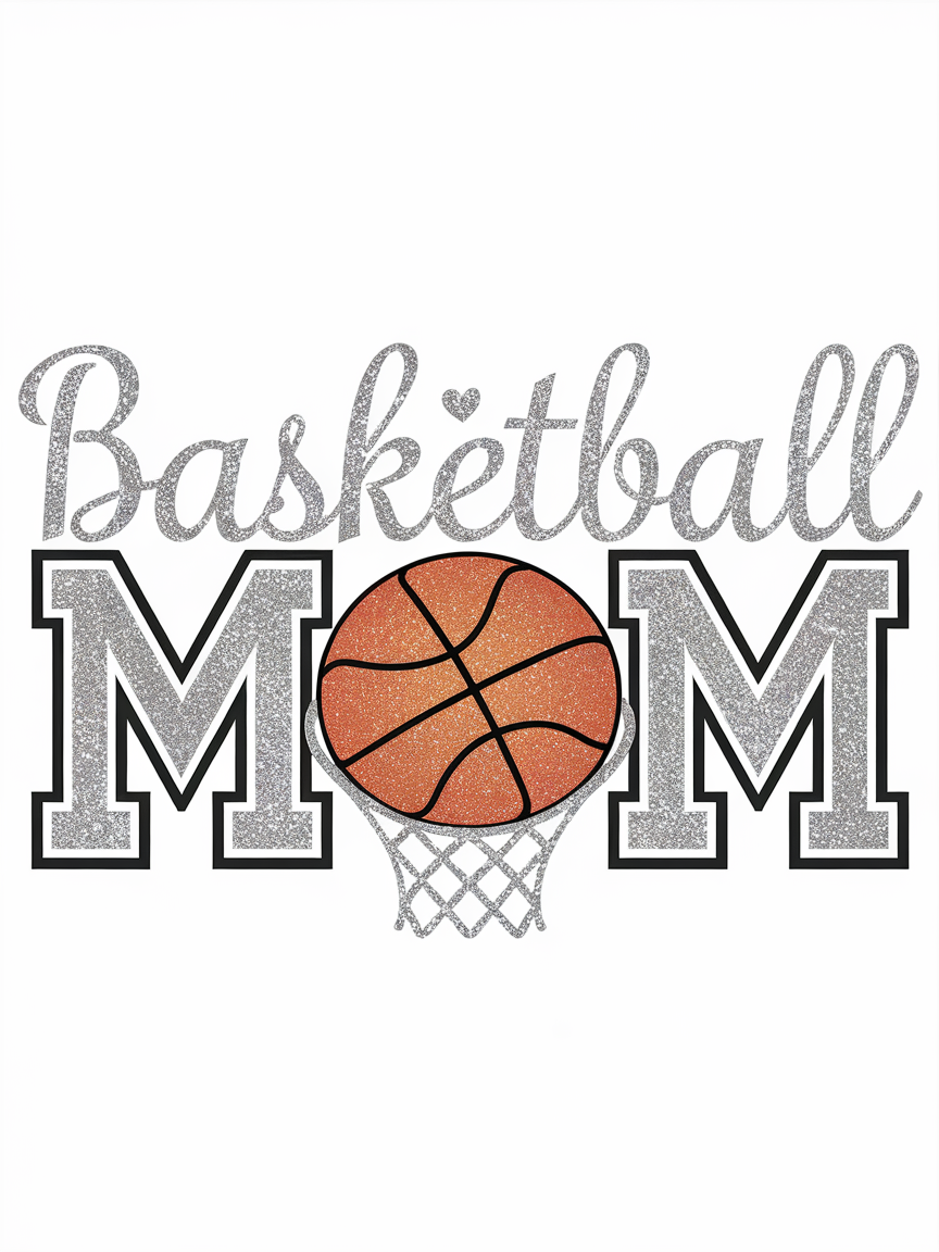 Basketball MOM Design with Glitter Design — MyDesigns.io
