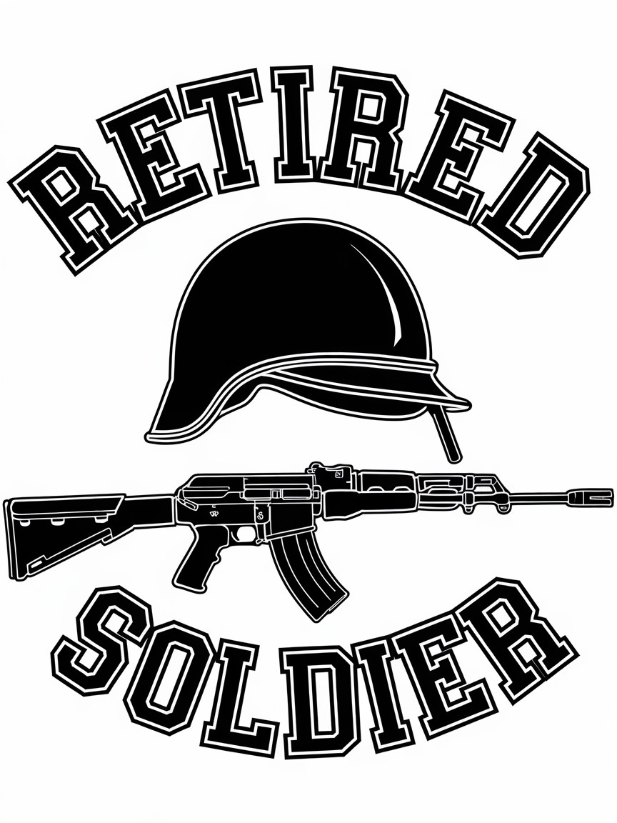 Stylized Soldier Helmet and Rifle Artwork Design — MyDesigns.io