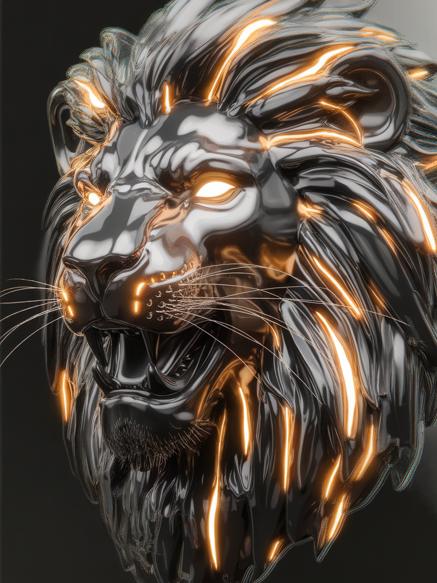 Futuristic Cyberpunk Lion Design Design — MyDesigns.io