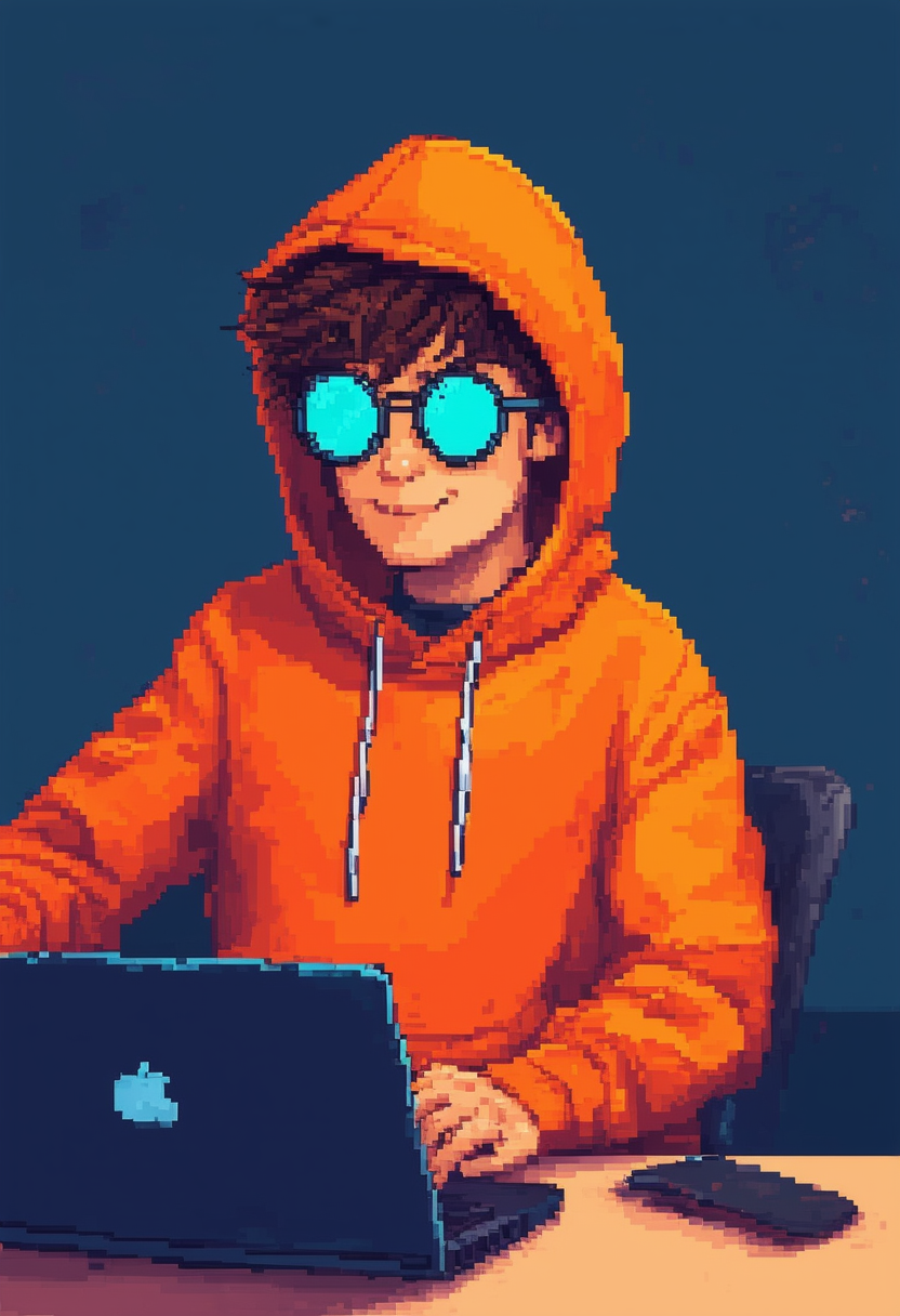Cute Programmer Pixel Art Design — MyDesigns.io