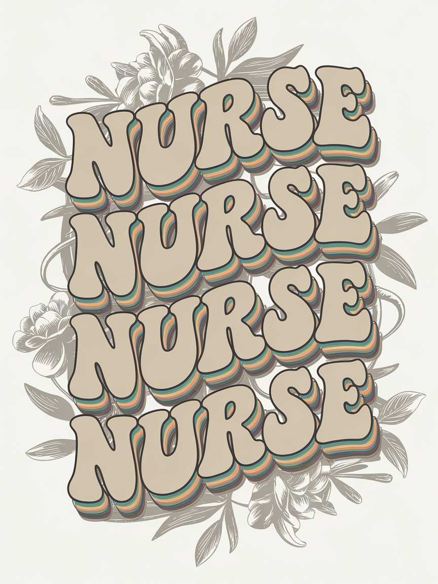Retro Nurse Bubble Letters Design — MyDesigns.io